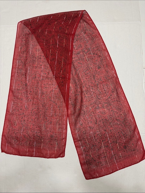 Accessories | Red Sheer Paisley Scarf | Poshmark